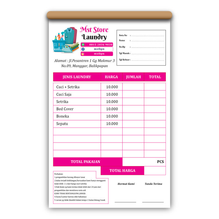 Nota Laundry Custom - Paket Hemat 4 Buku / 6 Buku | Lazada Indonesia