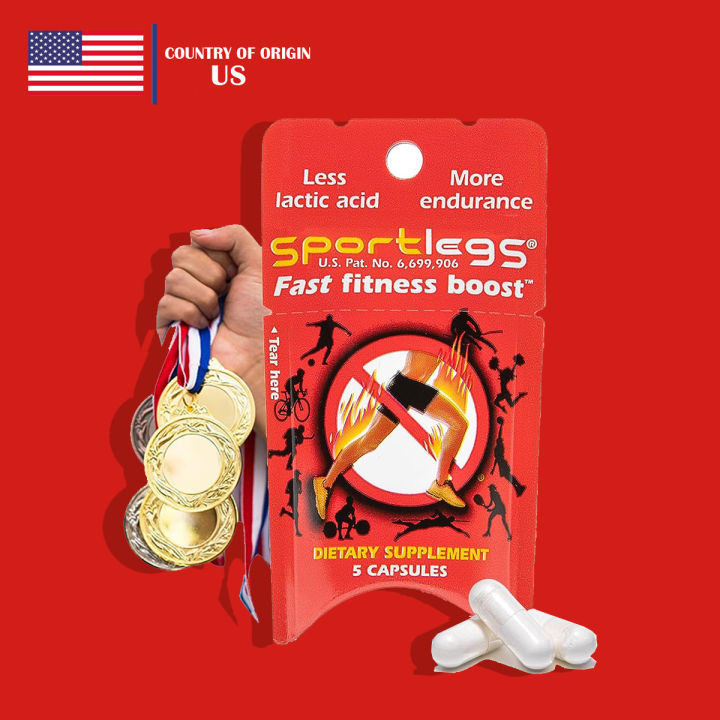 SPORTLEGS Fast Fitness Boost Pre-Workout Lactic Acid Supplement, 5-Cap ...