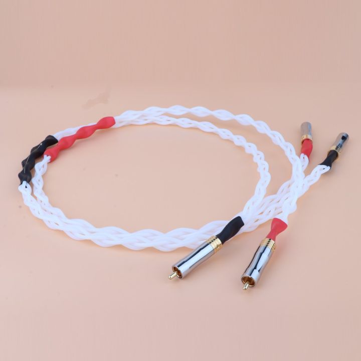 Pure Silver cable Gold RCA 100 Purity Silver Interconnect Audio Cable ...