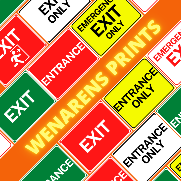 Exit Only Entrance Emergency Vinyl Wall Sticker Decals, Laminated & PVC ...