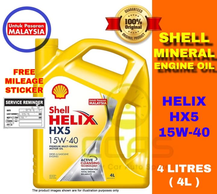 100% ORIGINAL Shell Helix HX5 15W40 4L (Untuk Pasaran Malaysia) Premium ...