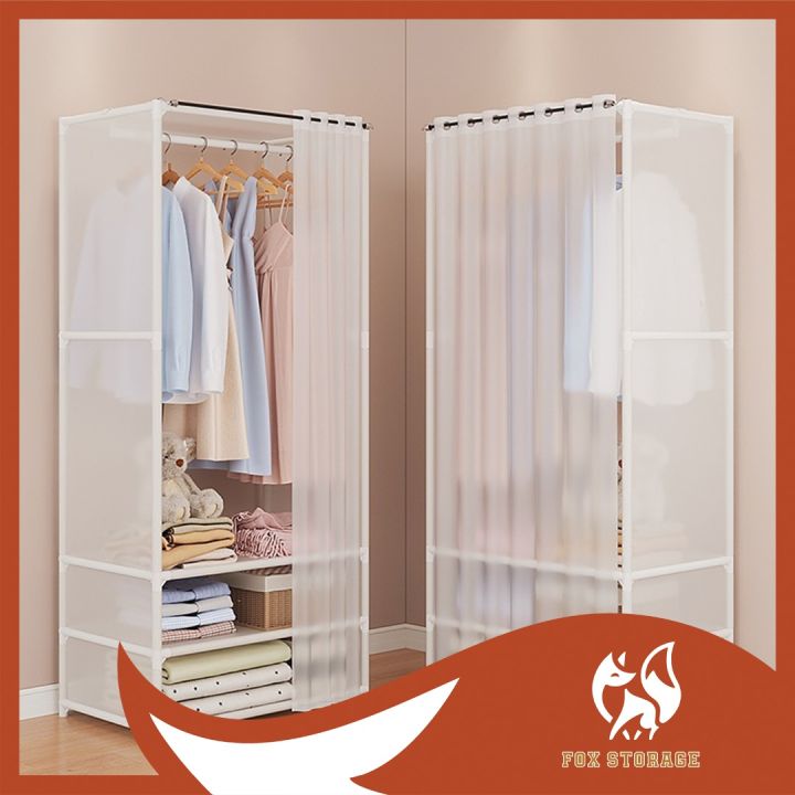 Assembly Clothes Storage Cabinet Hanger Floor Vertical Large Capacity ...