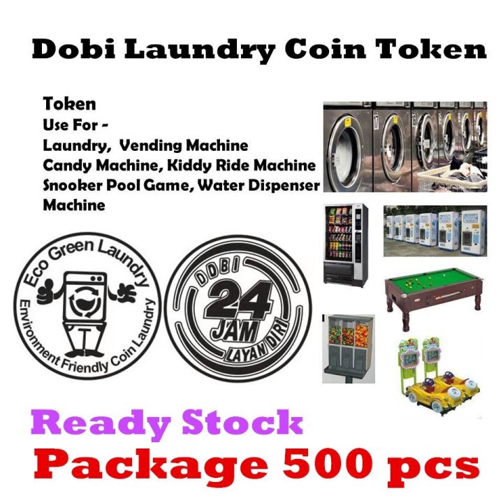 UMI 500pcs Metal Token 23mm 25mm Laundry Dobi Vending Machine Water ...