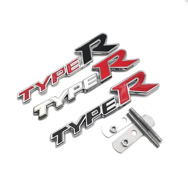 3D TYPER TYPE R Racing Logo Decal Stickers Metal Front Grille Emblem ...
