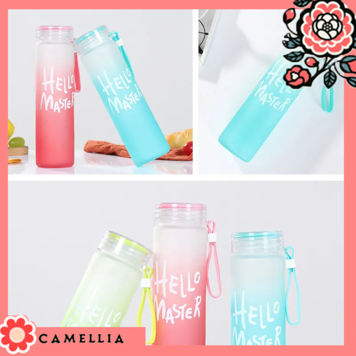 [YTL] “Hellow Master” แก้วทนความร้อน ที่มีเชือก ขวดน้ำพกพา ขวดน้ำใส ขวดน้ำพลาสติก มีหลายสีให้ ...