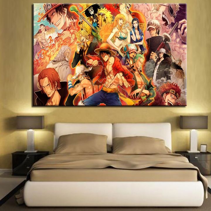 Canvas Modular Pictures Wall Art 1 Panel Anime One^piece Posters Living ...