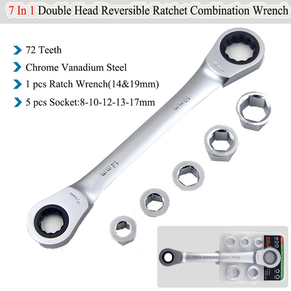 KCS 7in1 Multi-Function Ratchet Set Mechanic Universal Socket Set ...