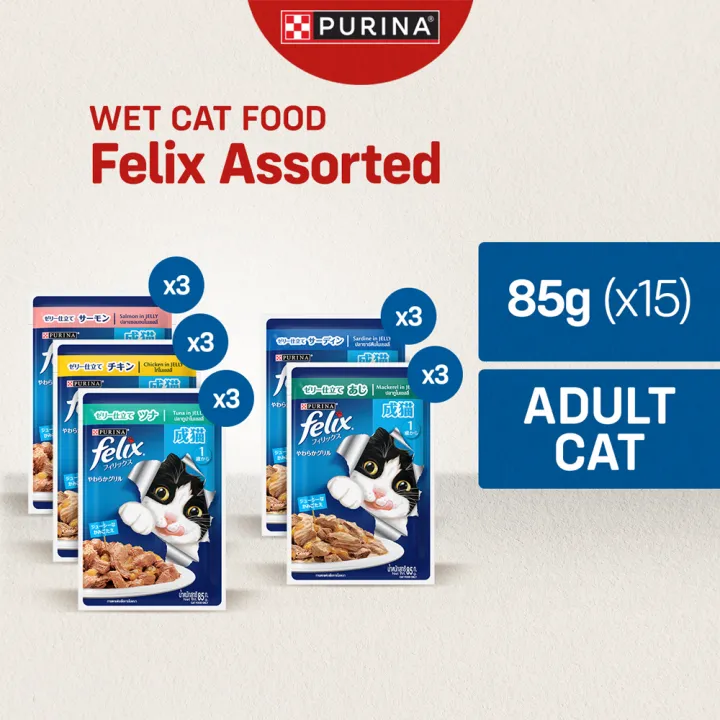 Nestle Purina FELIX Salmon, Mackerel, Tuna, Sardine, & Chicken Assorted ...