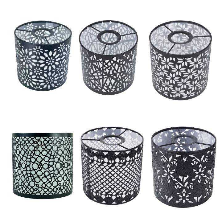 150mm Modern Cylinder Metal Lampshade with Cutout Design Pendant Light ...