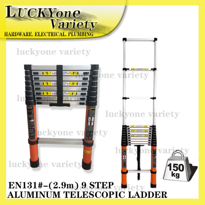 ALUMINUM TELESCOPIC LADDER (2.9M) 9 STEP EN131 | Lazada PH