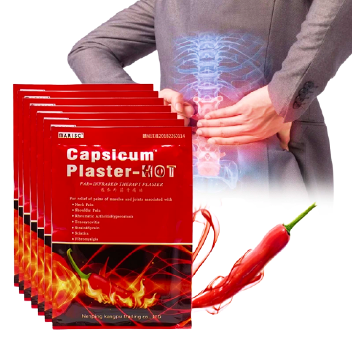 Capsicum Plaster Hot 8 Patches Pain Relief For Neck Shoulder Back Chili ...