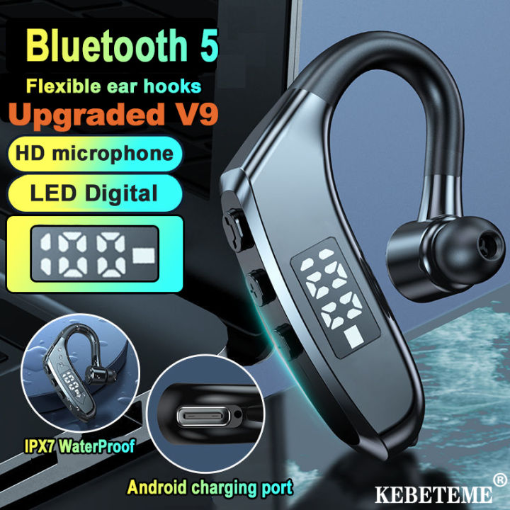 KEBETEME Upgrade V9 Wireless Bluetooth Earphone LED Power Display Car Bluetooth Earpiece ...