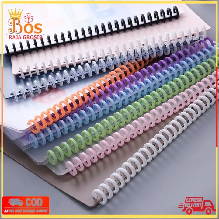 Ring Binder Plastik Spiral 30 Lubang DIY Spiral Binder Strip Lingkaran Buku Cincin Pengikat ...