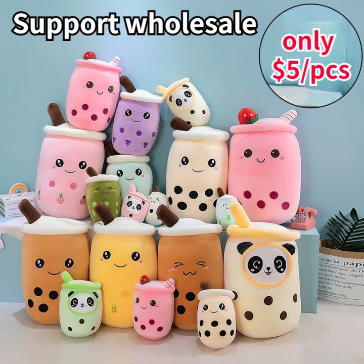 Boba Plushies Bubble Tea Plush Toys Kawaii Plush Cup Shaped Pillow Real ...