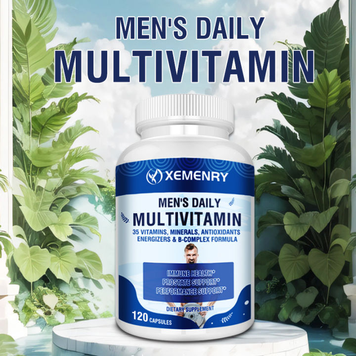 MEN'S DAILY MULTIVITAMIN - Contains 35 Essential Vitamins and Minerals ...