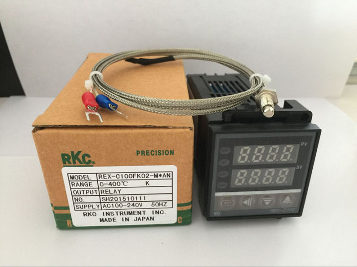 Dual Digital RKC PID Temperature Controller REX-C100 with K thermocouple Relay Output / SSR ...