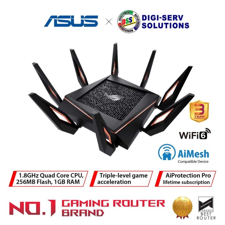 COD ASUS ROG Rapture GT-AX11000 Tri-band WiFi 6 Gaming Router –World's ...