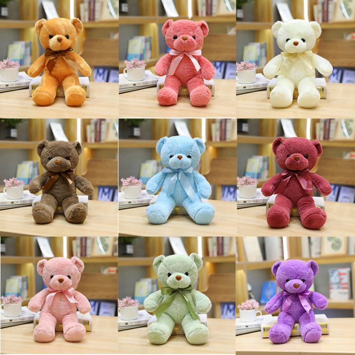 Teddy Bear Plush Toys 30/35/45/55CM Blue Colored Ribbon Bear Doll ...