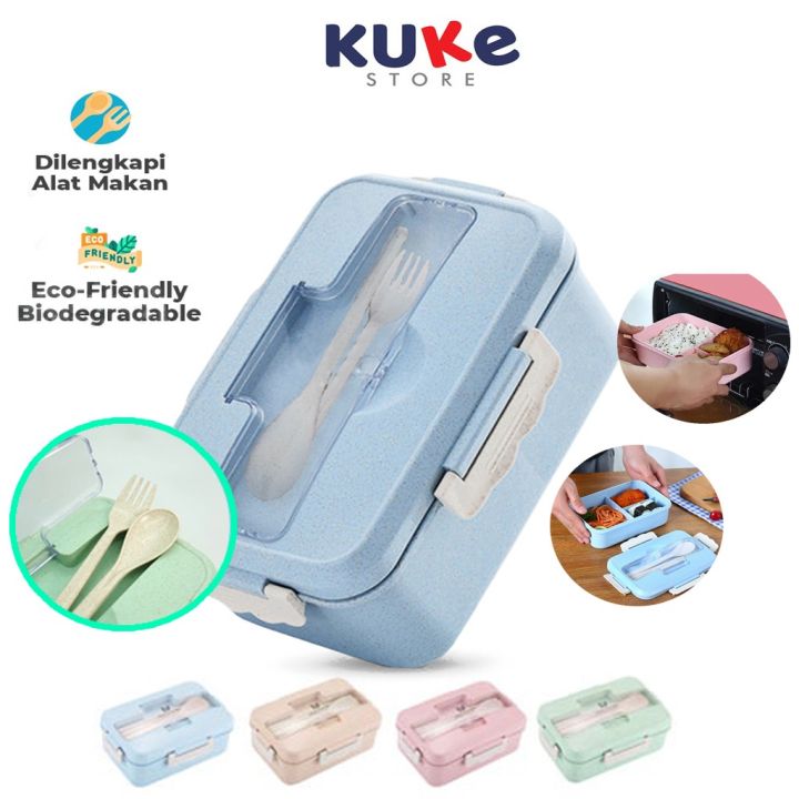 KUKE Lunch Box Set / Kotak Bekal Makan Jerami / Kotak Makan Anti Tumpah ... KUKE Lunch Box Set / Kotak Bekal Makan Jerami / Kotak Makan Anti Tumpah ...