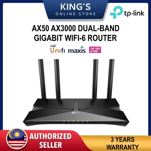 TP-LINK Archer AX50 / AX55 AX3000 Dual Band Gigabit Wi-Fi 6 Router | Lazada