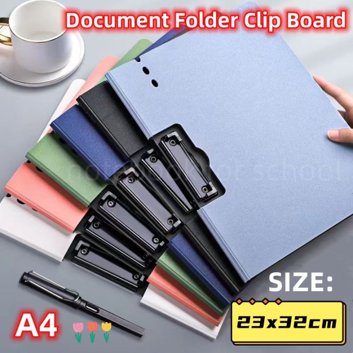 1 PC A4 Document Folder File Folder Clip Board Horizontal Double Clip ...