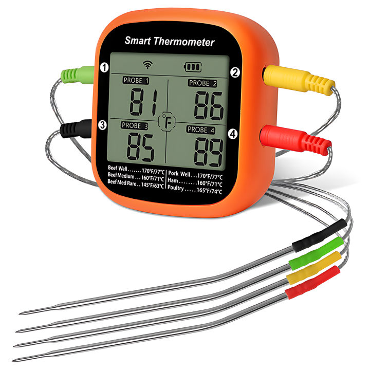 Smart Meat Thermo-meter Digital Wireless with Dual Probes Instant Read ...