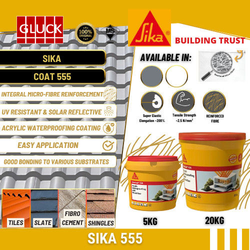 Sika SikaCoat®-555 5KG / 20KG Micro-fiber reinforced acrylic ...