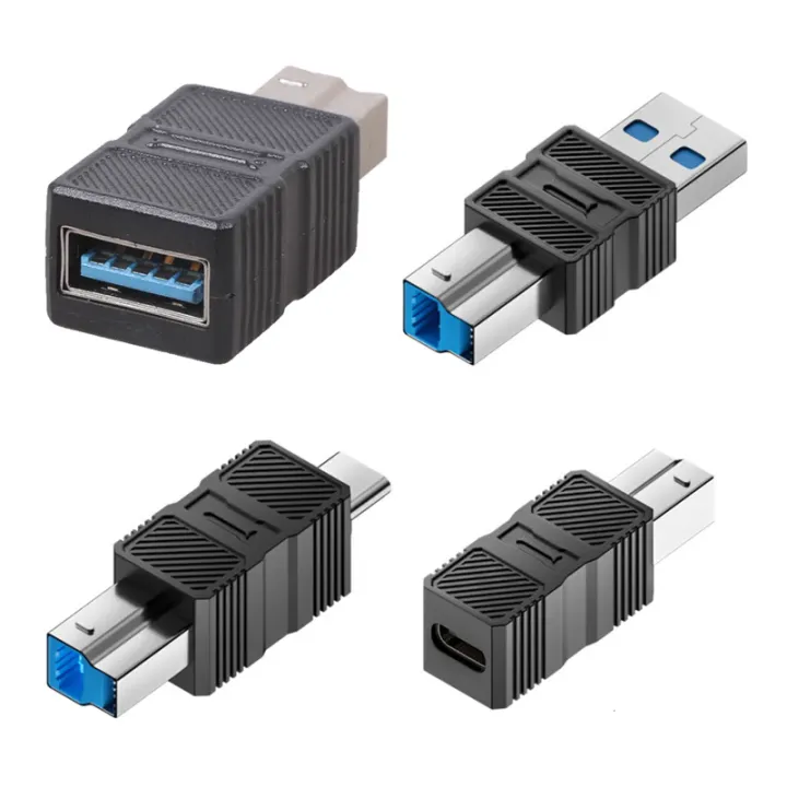 USB Printer Adapter Type C to B Square Port Converter Connection Hard ...