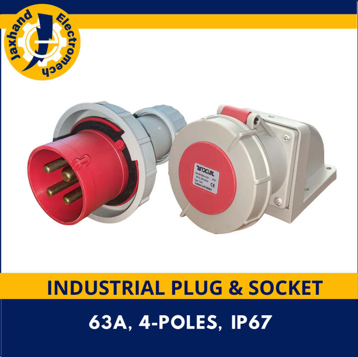 Industrial Male Plug, Female Connector & Wall Socket 32A / 63A, 4-PINS ...
