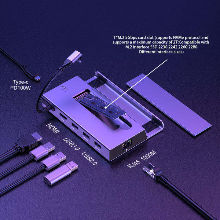 7 in 1 USB C Hub SSD Dock HD 4K 60Hz Nvme M.2 Steam Deck Docking ...