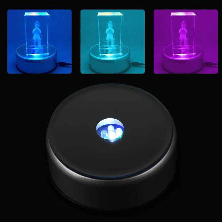 【Worth-Buy】 7-Led Colorful Rotating Electric Light Stand Base Crystal ...