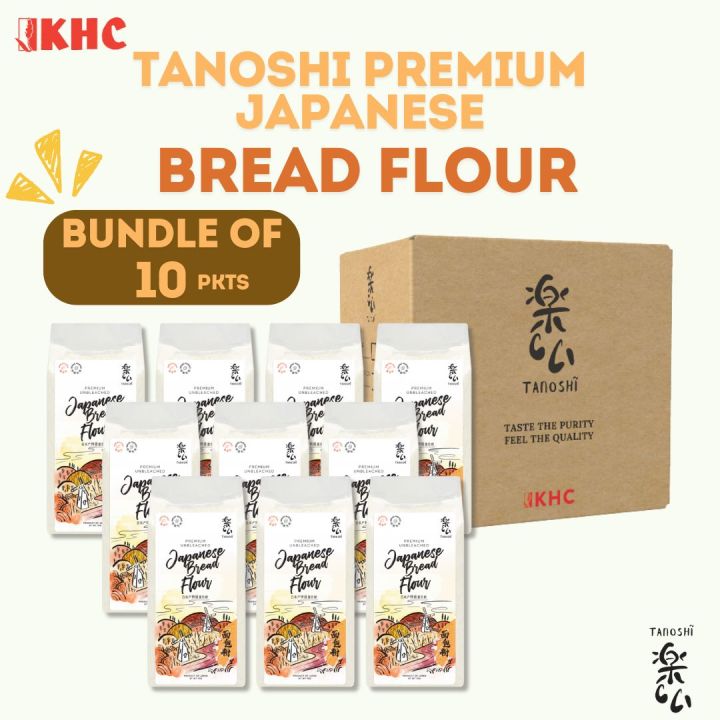 [Bundle of 10] Tanoshi Premium Japanese Bread Flour 10 x 1kg 日式优质高筋面包粉 ...