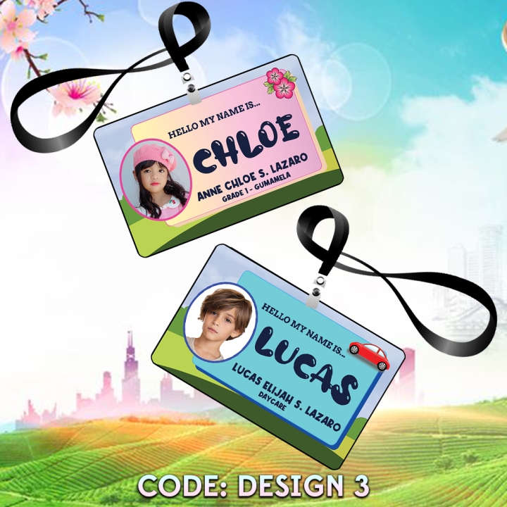 Customized PVC Name Tag for Kids (BACK TO BACK) | Lazada PH