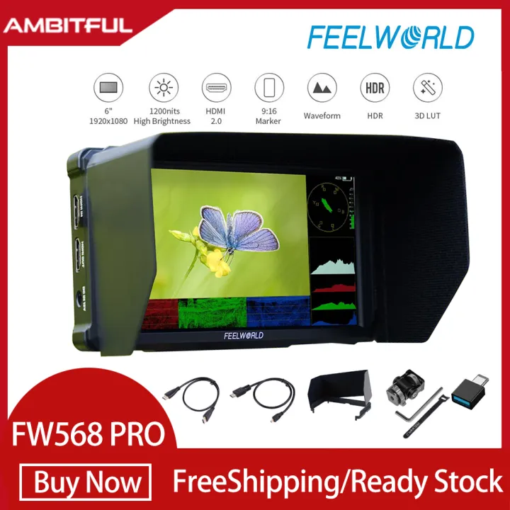 Feelworld FW568 PRO 6 "หน้าจอมอนิเตอร์เอชดีเต็มรูปแบบ1920*1080 1200 ...