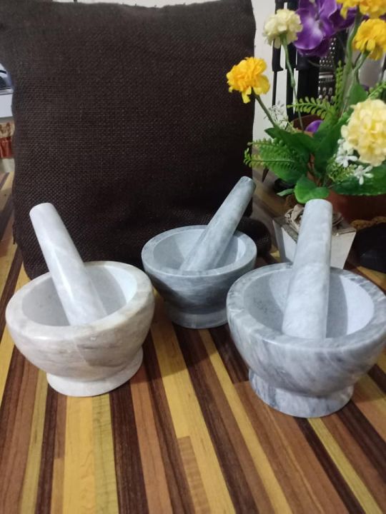 Mortar & Pestle 5" Outer Diameter " 100% Pure Marble (No. 1 Best Seller ...