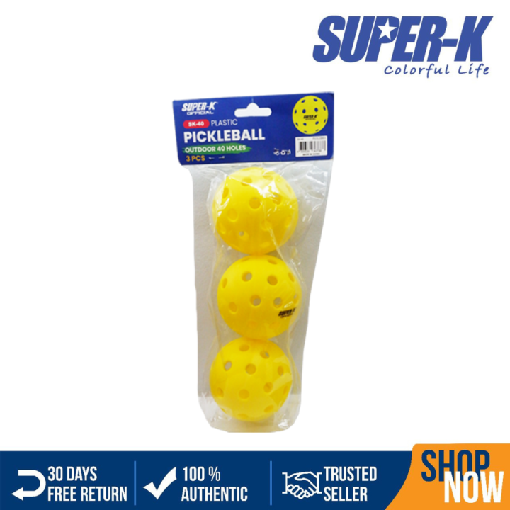 Super-K Plastic Pickleball Ball Outdoor 40 Holes x 3 pcs | Lazada PH