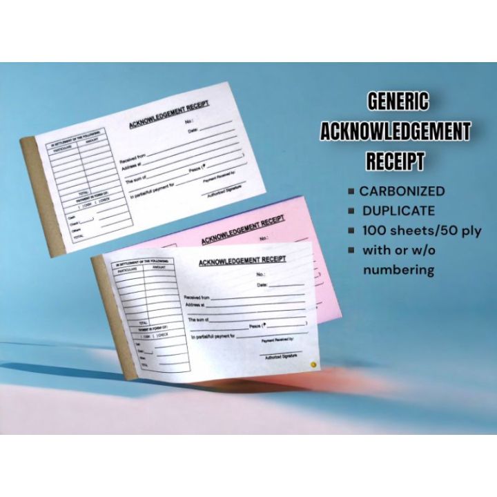 ACKNOWLEDGEMENT RECEIPT Generic / Ready Stock | Lazada PH