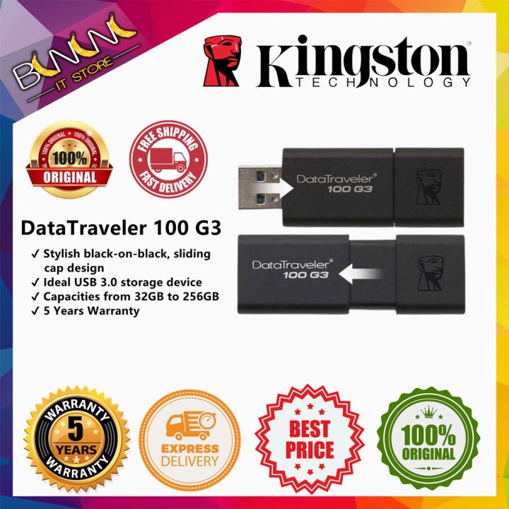 ♥Hàng Có Sẵn + Giao Hàng Miễn Phí + COD♥Ổ Đĩa Flash DataTraveler 100 G3 64GB USB 2.0 (DT100G3 ...