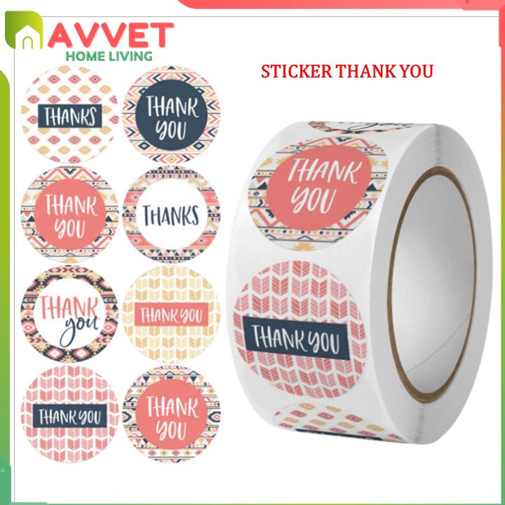 Sticker Thank You Roll Isi 500Pcs Self Adhesive Seal Label Roll Sticker ...