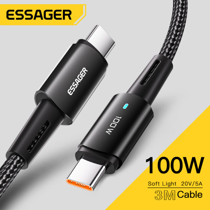 Essager PD 100W/60W USB Type C To USB C Cable QC 4.0 USB-C Cable Fast Charging For iPhone16 15 ...