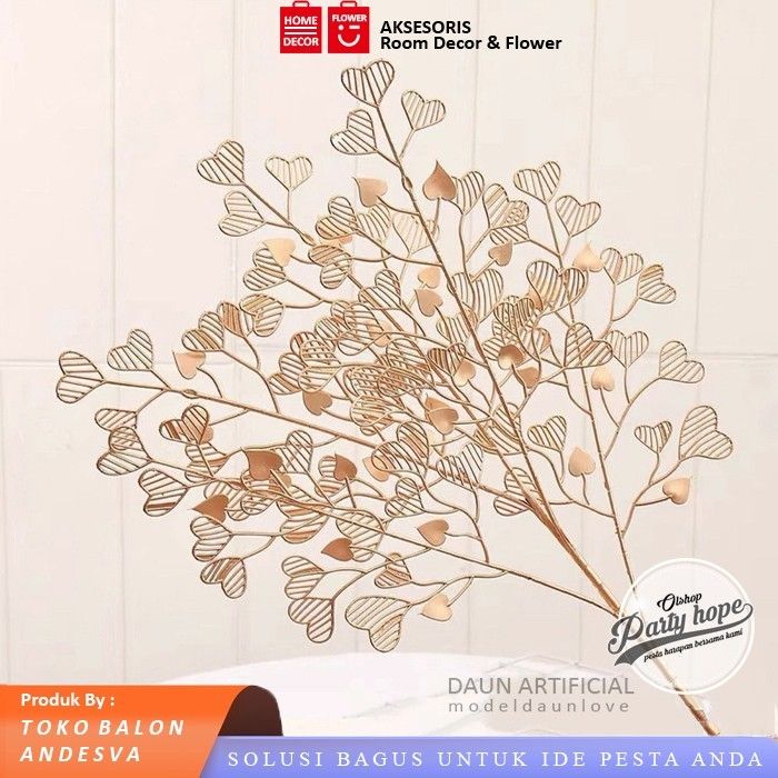 Bunga Daun Artificial Love Gold / Tanaman Palsu Bunga Plastik ...