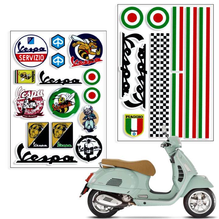 ZiiMuRcc Vespa 3M Sticker Accessories Motor Mini Helmet Decal Classic ...
