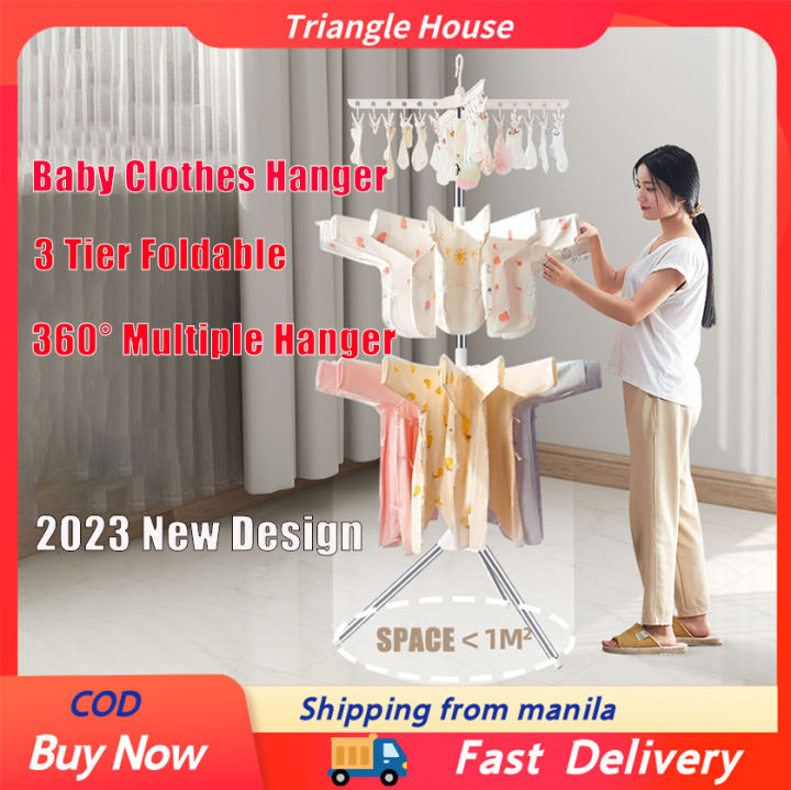 Newborn Baby Clothes Hanger Floor Mounted, Clothes Drying Rack Laundry ...