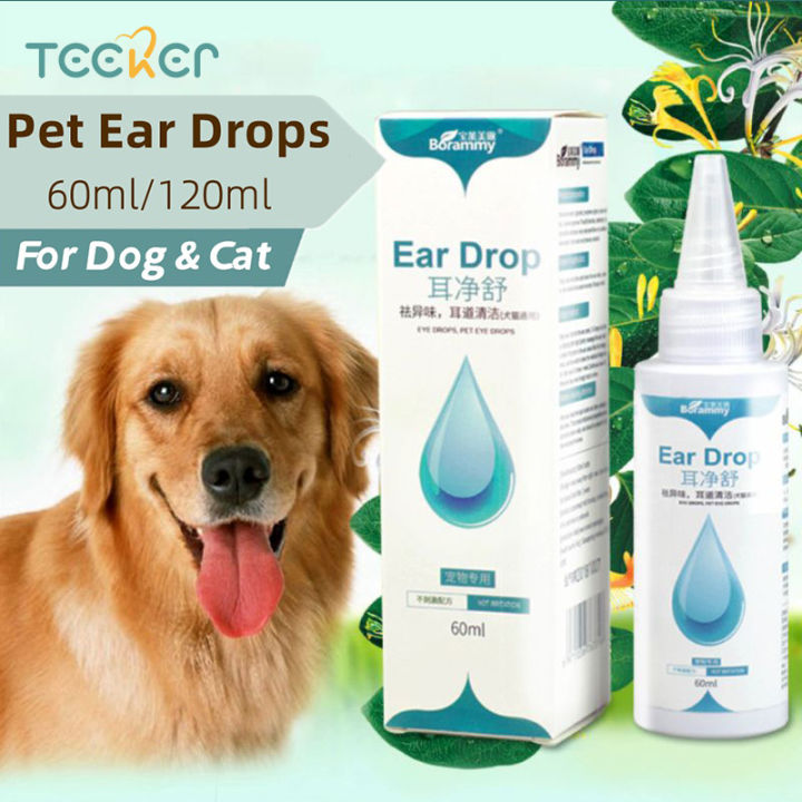 Teeker Pet Ear Drops Cat Dog Mite Deodorant Ear Drop Infection Solution ...