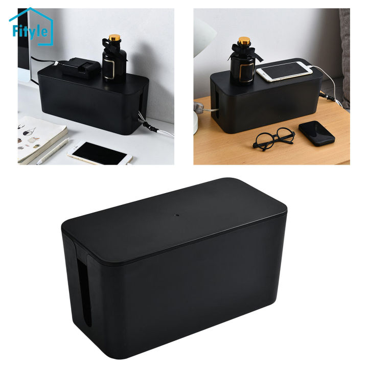 Fityle Cable Management Box Cable Organizer Storage Box,Cord Line Cover ...