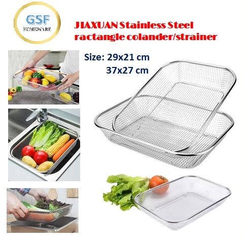 JIAXUAN Stainless Steel Rectangular colander/strainer | Lazada