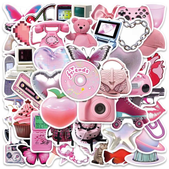 xs766-50 pcs pink Y2K style graffiti waterproof sticker | Lazada PH