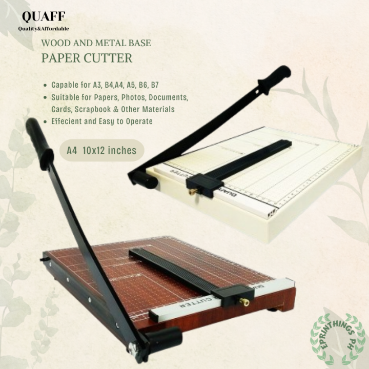 ePrinthings Ph- QUAFF Paper Cutter A4 (10x12 ) Wood // Metal Base ...