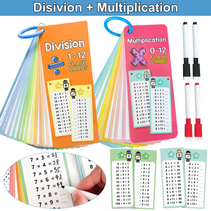 Multiplicative Division Practice Flash Cards Times Table Flashcards ...