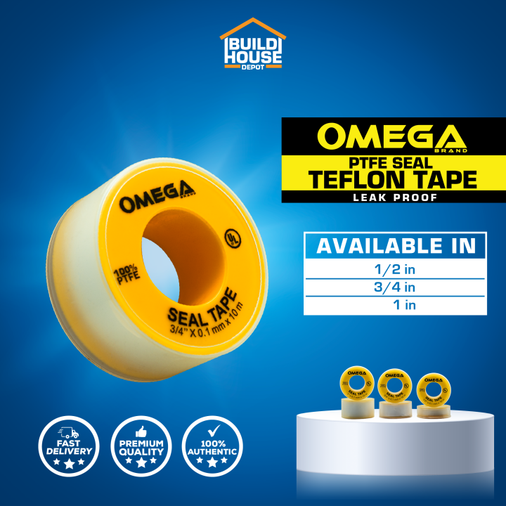OMEGA PTFE Teflon Tape - For Threads - 1/2" | 3/4" | 1" | Lazada PH